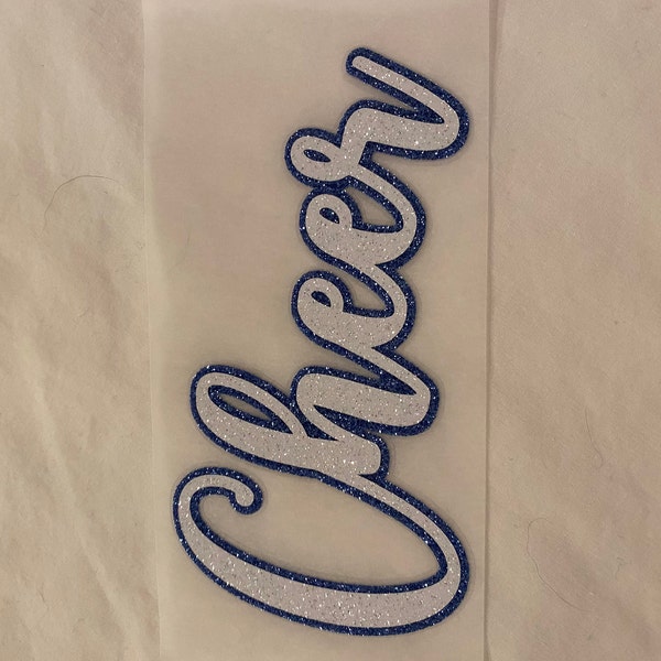 Cheer Glitter Stickers- "cheer" Cursive Font Decal - Varsity JV Car ...