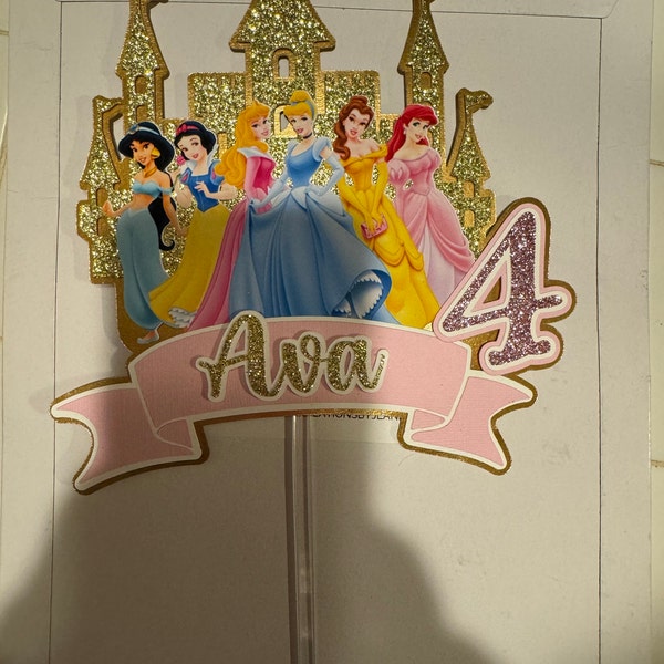 Princess Cake Topper, Princess Cake, Pink Cake Topper - Etsy