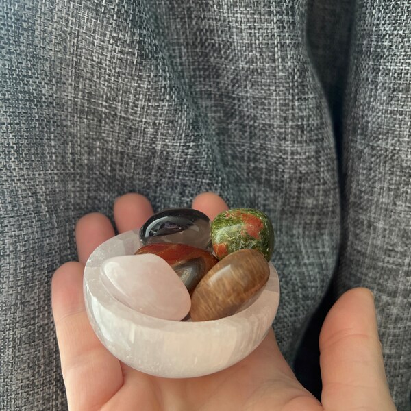 Pure Selenite Bowl, Gemstone and Crystal Charging Bowl, Reiki Bowl ...