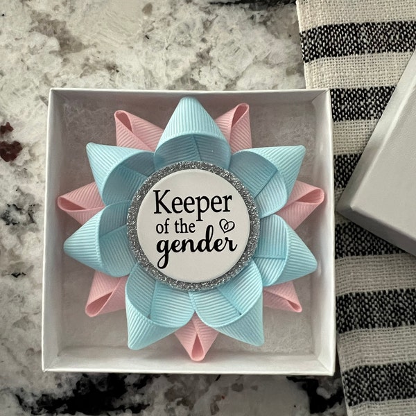 Gender Keeper Pin, Keeper of the Gender Pin, Pink and Blue Gender ...