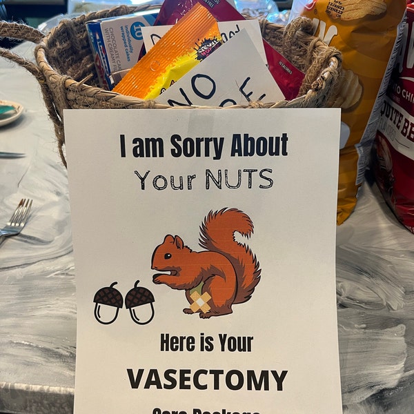 Vasectomy Card for Care Package Printable Sign, Vasectomy Card, Happy ...