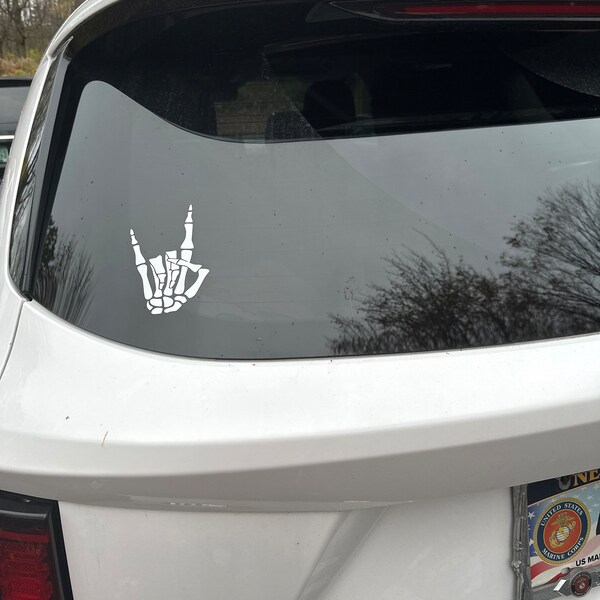 Rock on Skeleton Hand Vinyl Decal Sticker | Devil Horn Hand Sign, Metal ...