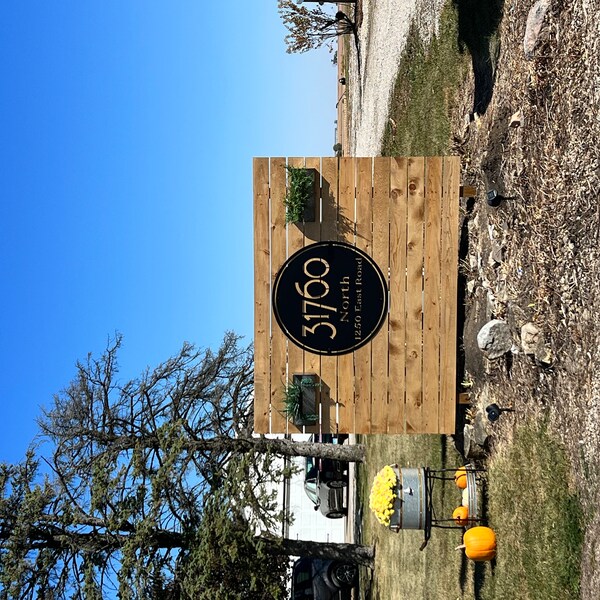 Personalized Round Address Metal Sign - Modern Address Signs - Etsy