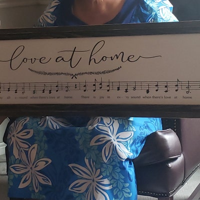 Love at Home Music Framed Farmhouse Sign - Etsy