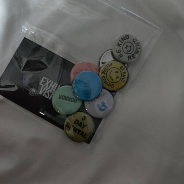 VHS Rental Sickers - Video Tape Rental Store Inspired Pin - Pinback ...