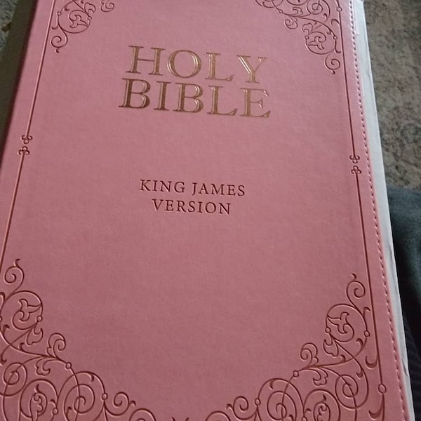Pink Faux Leather King James Bible: Rose Gold Tabs, Large Print - Etsy