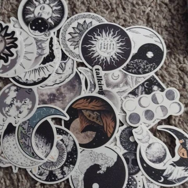 45 Gorgeous Sun and Moon Stickers - Gothic Magical Moon Stickers - Boho ...