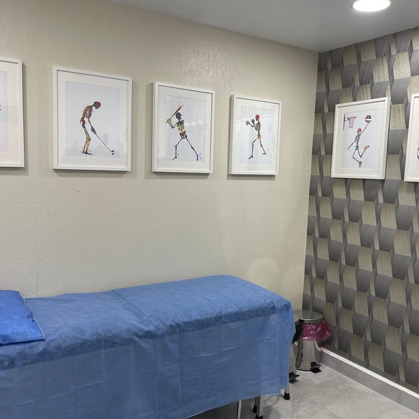 Set 12 Human Skeleton Anatomy Art Halloween Decor Medical Poster