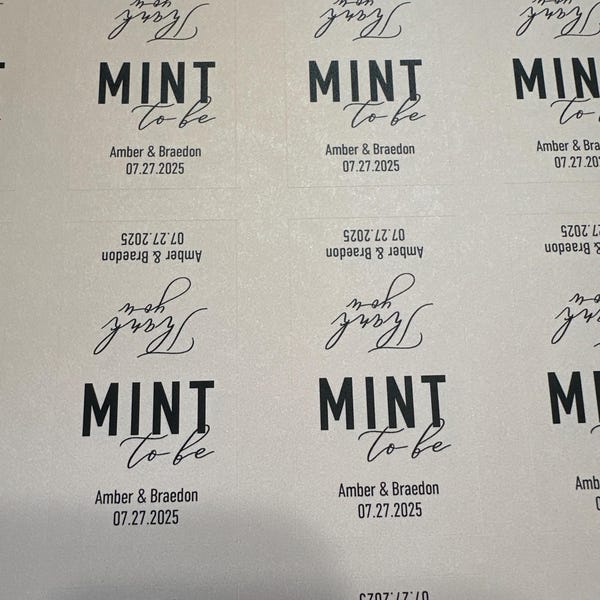 Birthday Party Mints Labels, Birthday Party Favors,60 and in Mint ...