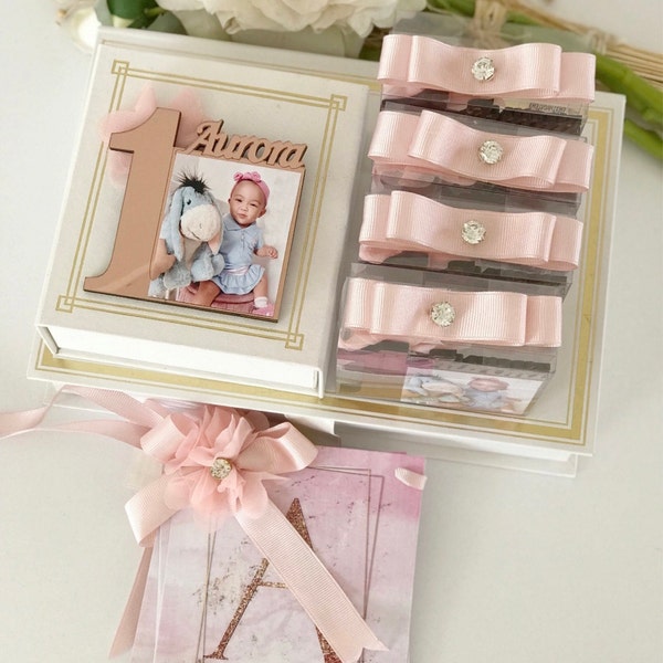 Rose Gold Birthday Photo Frame Magnet, 1st Birthday Favors Girl, First ...