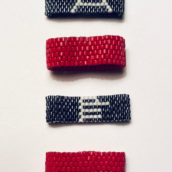Red Beaded Ring Brickwork Style, Bright Red Ring, Choose From Four ...