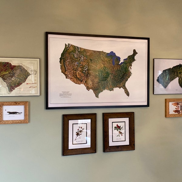 Texas Map, Texas 2D Relief Map, Texas Old Map, Texas Vintage Map, Texas ...