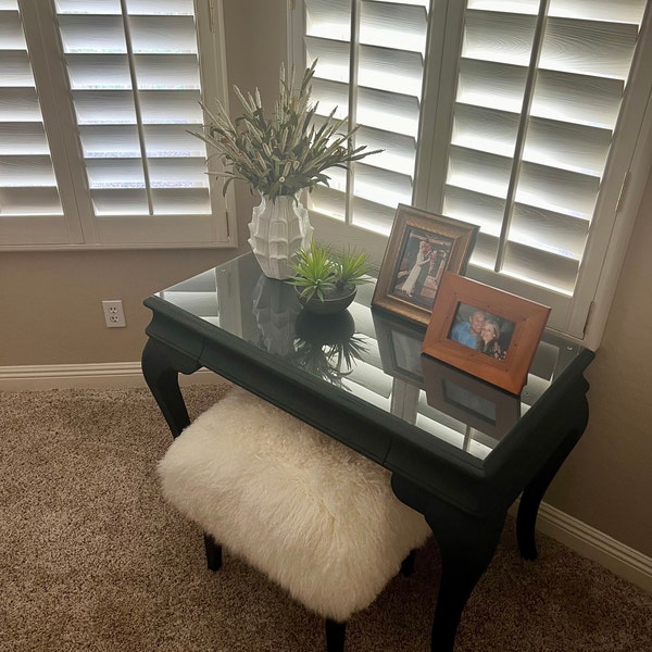 Mongolian Lamb Stool Mid Century Wood Legs New Tibet Lamb Fur Sheepskin ...