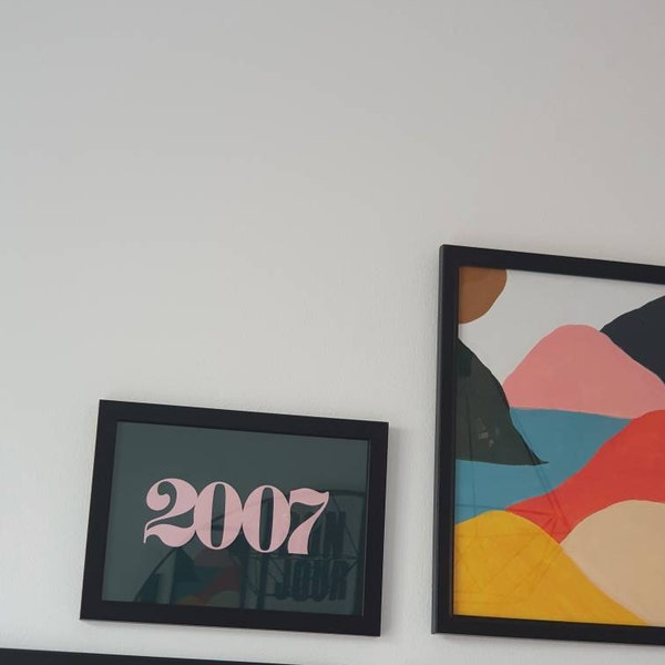 Personalised Year Typography Wall Art Print, Bespoke Custom Quote Text ...