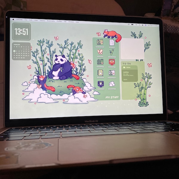 Cloud Pandas Computer Desktop Theme Background Wallpaper Organizer Set ...