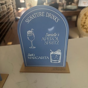 Signature Drink Bar Menu Sign Signature Cocktails Personalized Drinks ...