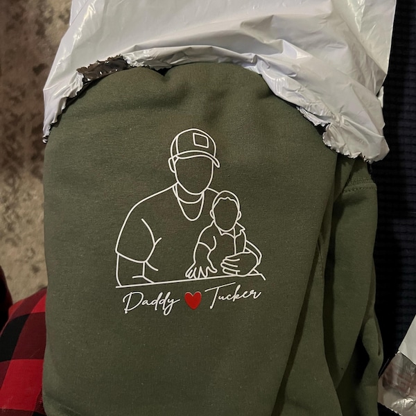 Custom Dad Sweatshirt Portrait From Photo, Personalized Dad Portrait ...