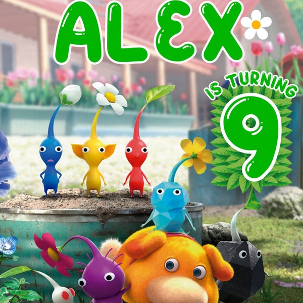 Pikmin Birthday Invitation, Pikmin Party Invite, Digital Invitation ...