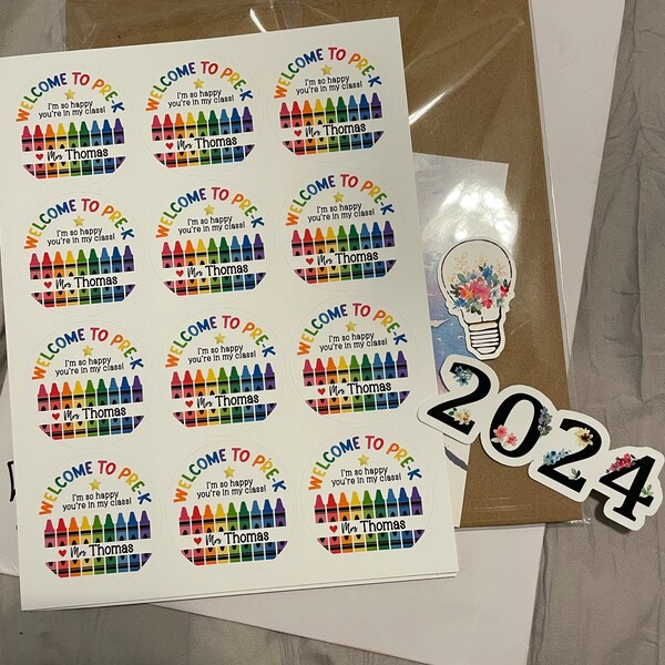 Personalized Back to School Stickers, First Day of School Labels, Kids ...