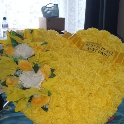 LGBT PRIDE FLAG Rainbow Funeral Memorial Tribute Artificial Flowers ...