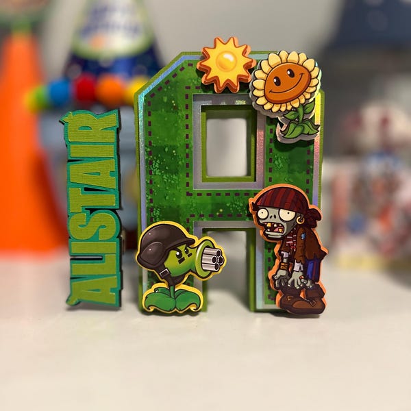 Inspired Plant Vs Zombie Cake Topper, PVZ Topper, Plant Vs Zombie ...