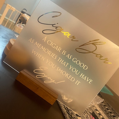 Cigar Bar Wedding Favor Acrylic Wedding Sign Enjoy Cigars From the New ...