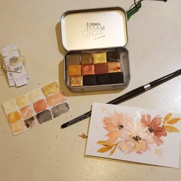 24KT GOLD RUSH Set of 12- Artisan Handmade Watercolor Paint Set - Etsy