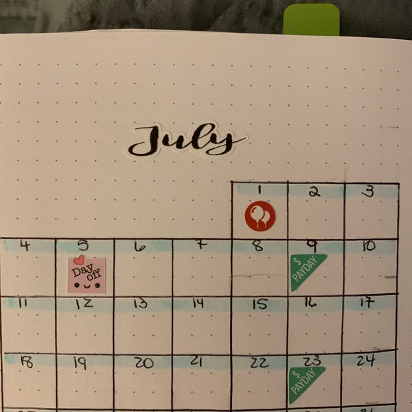 Happy MINI Day off Reminder Tracker Cute Kawaii Planner Stickers Erin ...