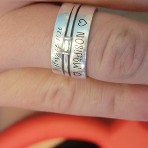 Personalized 3mm Sterling Silver Ring, Inside Engraved Ring, Secret ...