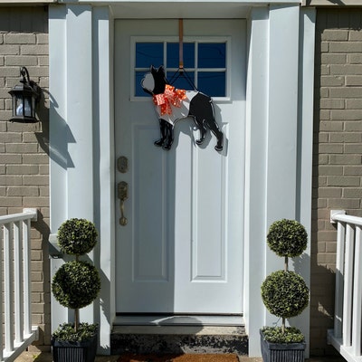 Boston Terrier Door Hanger, Pet Door Decor, Pet Wall Art, Dogs, Terrier ...