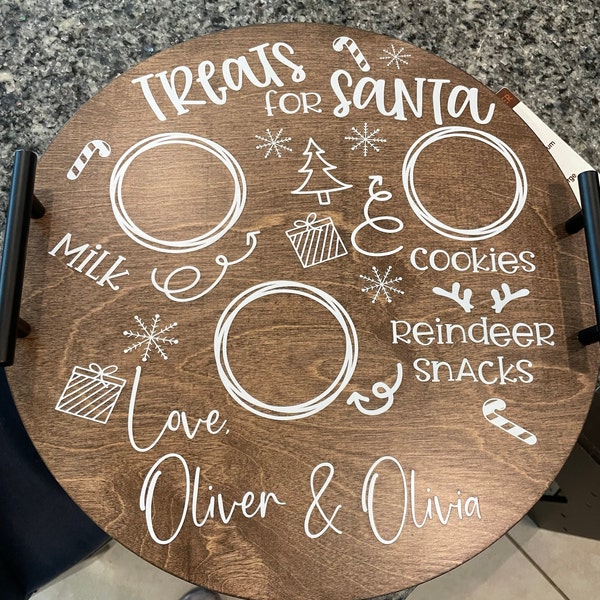 Large 16 Personalized Dear Santa Serving Tray Cookies for Santa Tray ...