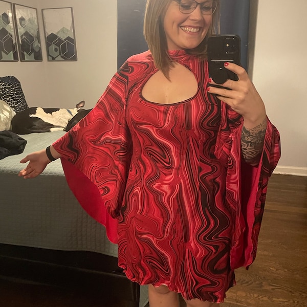 Sheath Bell Sleeve Mini Dress With Keyhole Digital PDF Sewing Pattern ...