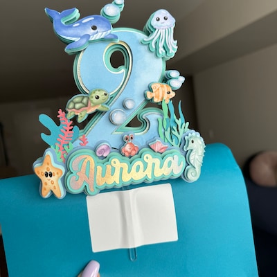Custom Ocean Cake Topper for Birthday Party, Baby Shower Under the Sea ...