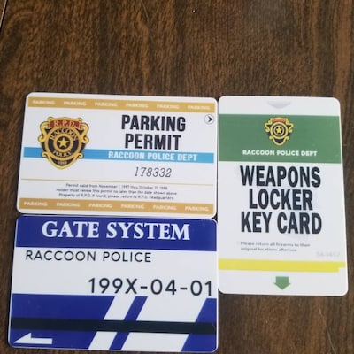 Resident Evil Red & Blue Gate System Key Card Raccoon City Police ...