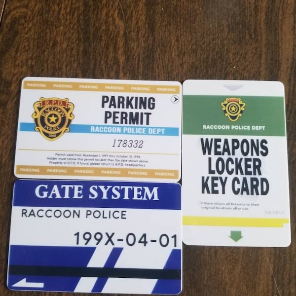 Resident Evil Red & Blue Gate System Key Card - Raccoon City Police ...