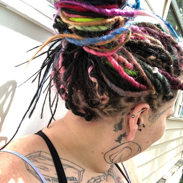 Multi Colored Dreads Mix of Synthetic Dreadlocks Extensions - Etsy