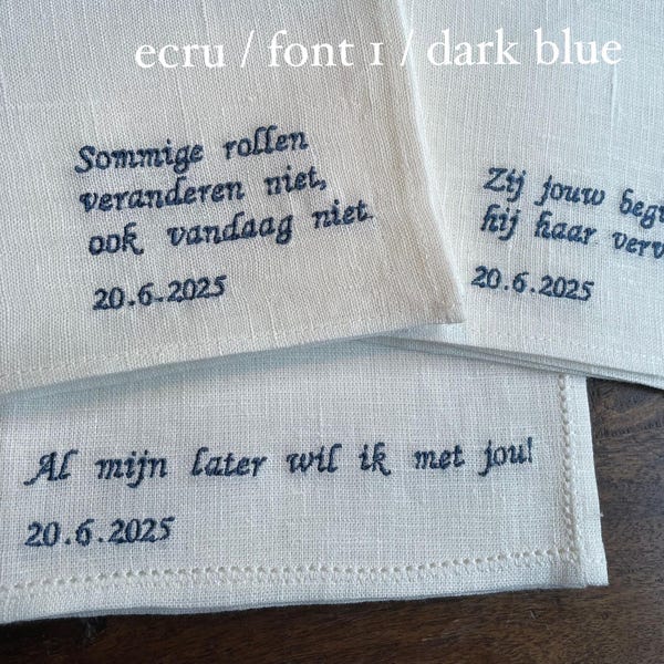 Personalized Monogram Embroidered Linen Napkin, Custom Initial Dinner ...