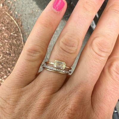 Baguette Ring, Rectangle Ring, Bezel Set Ring, Bezel Set Engagement ...