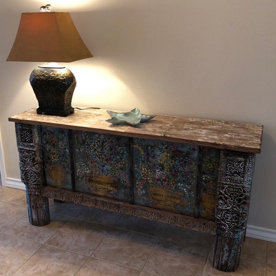 Farmhouse Style Distressed Blue Doors Repurposed Bedroom - Etsy