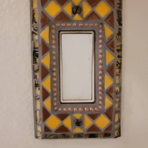 Glass Tile Mosaic Light Switch Cover Wall Plate - Standard Single ...