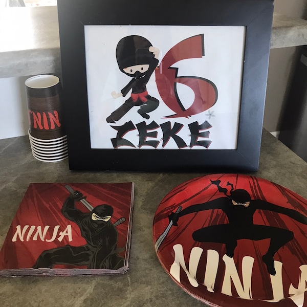 Editable Ninja Cake Topper Instant Download Ninja Boy T-shirt Transfer ...