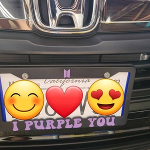 I Purple You 3D Raised Letter License Plate Frame BTS License Plate ...