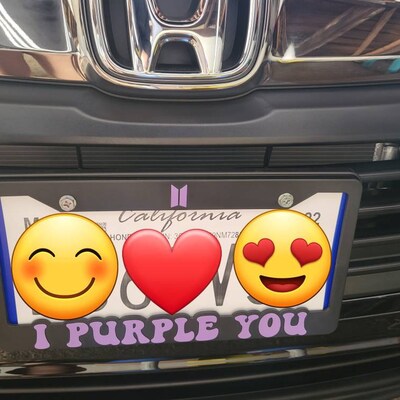 I Purple You 3D Raised Letter License Plate Frame BTS License Plate ...