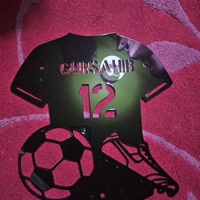 Personalised Acrylic Football Bedroom Decor Sign Plaque Various Sizes ...