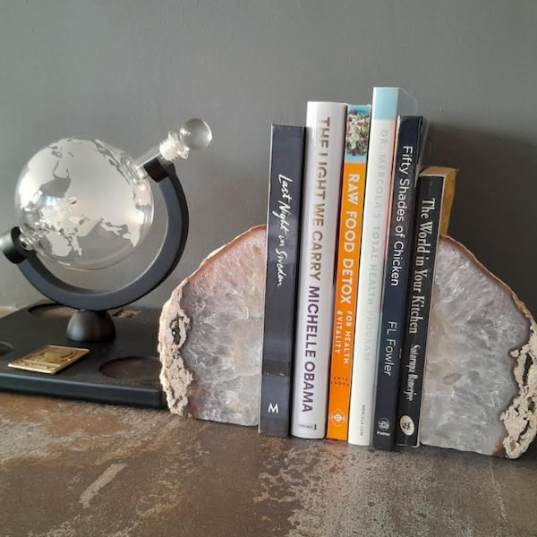 Natural Agate Geode Book Ends - 2 to 9 Lbs - Brazilian Agate Crystal ...