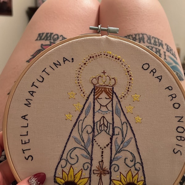 Hand Embroidery Pattern Pdf, Virgin Mary "morning Star" Embroidery ...