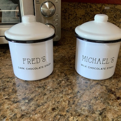 Kitchen Personalized Enamel Jar, Housewarming Gifts, Gifts for Home - Etsy