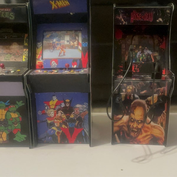 1/12 Scale Mini Arcade Cabinet, Miniature Dollhouse 80s 90s Mini Arcade ...