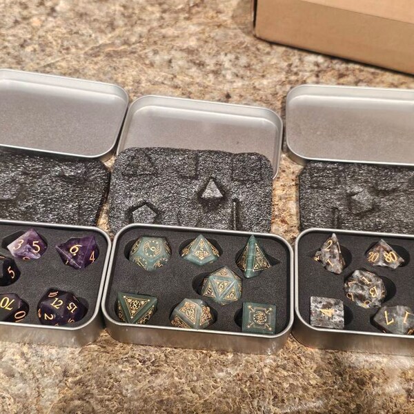 Natural Stone Dnd Full Dice Set Tiger Eye Dnd Dice Set Sorcerer ...