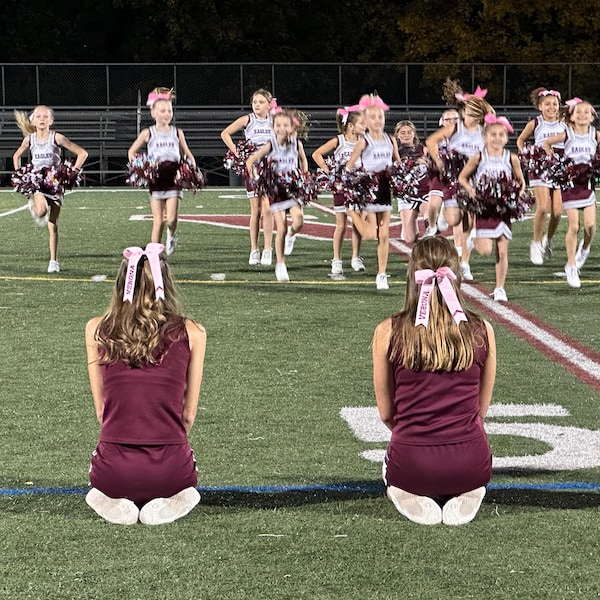 Cheer Game Day Long Tail Hair Bow, Personalized With Your Team Colors ...